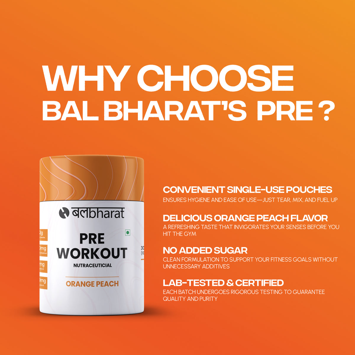 Pre-Workout Pouch - Orange Peach – The Bal Bharat